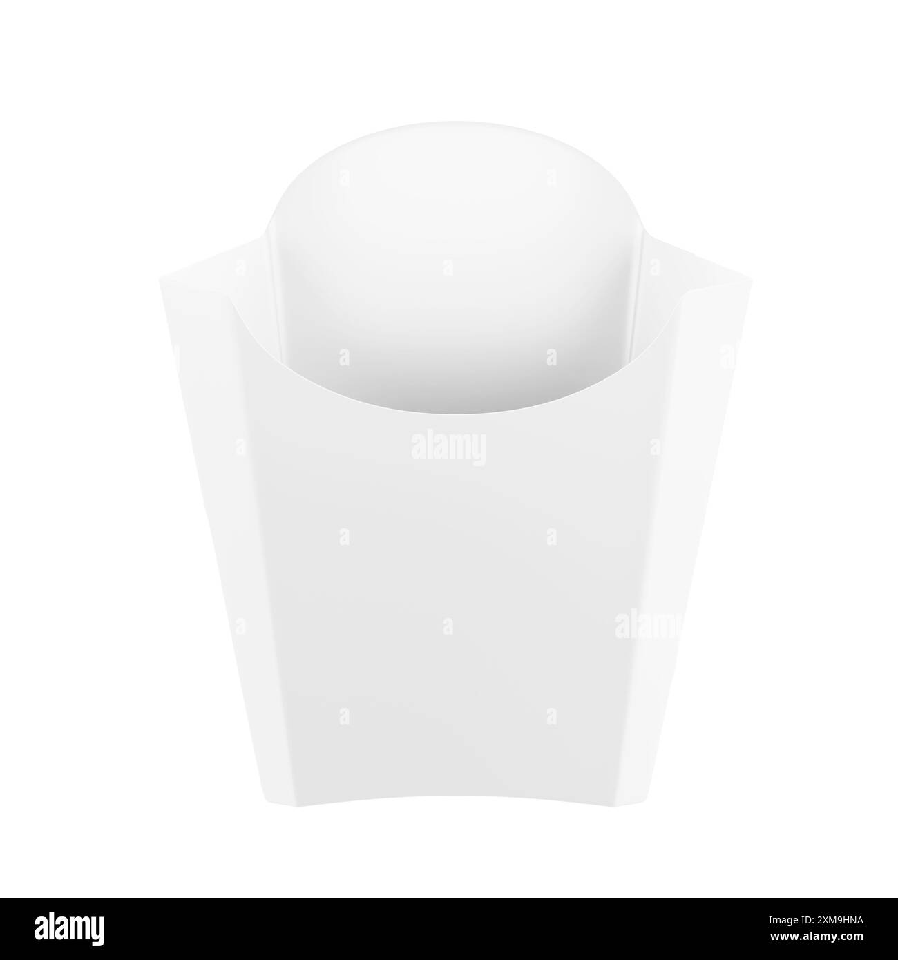 Empty French Fries White Paper Bucket on a white background. 3d ...