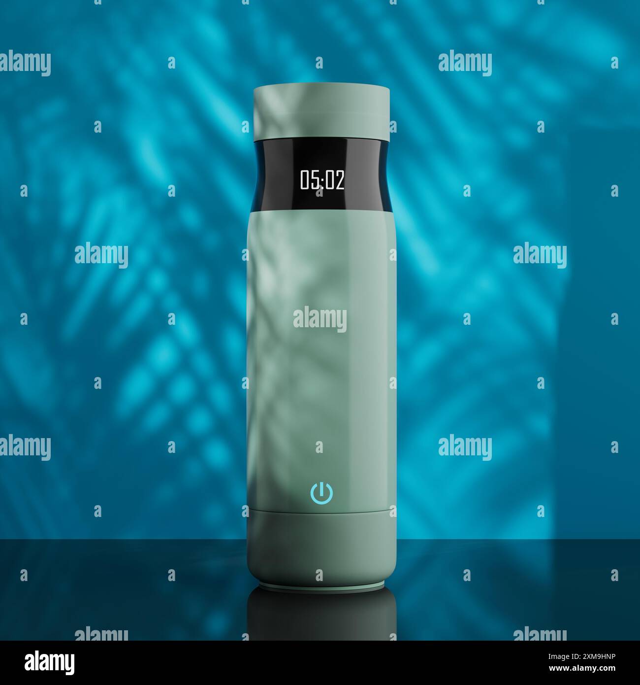 Big Modern Light Green Smart Thermos Bottle with Timer Indicator and On ...