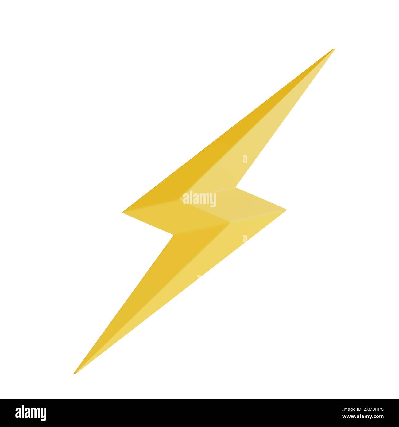 Yellow Thunderbolt Lighting Icon in Clay Style on a white background ...