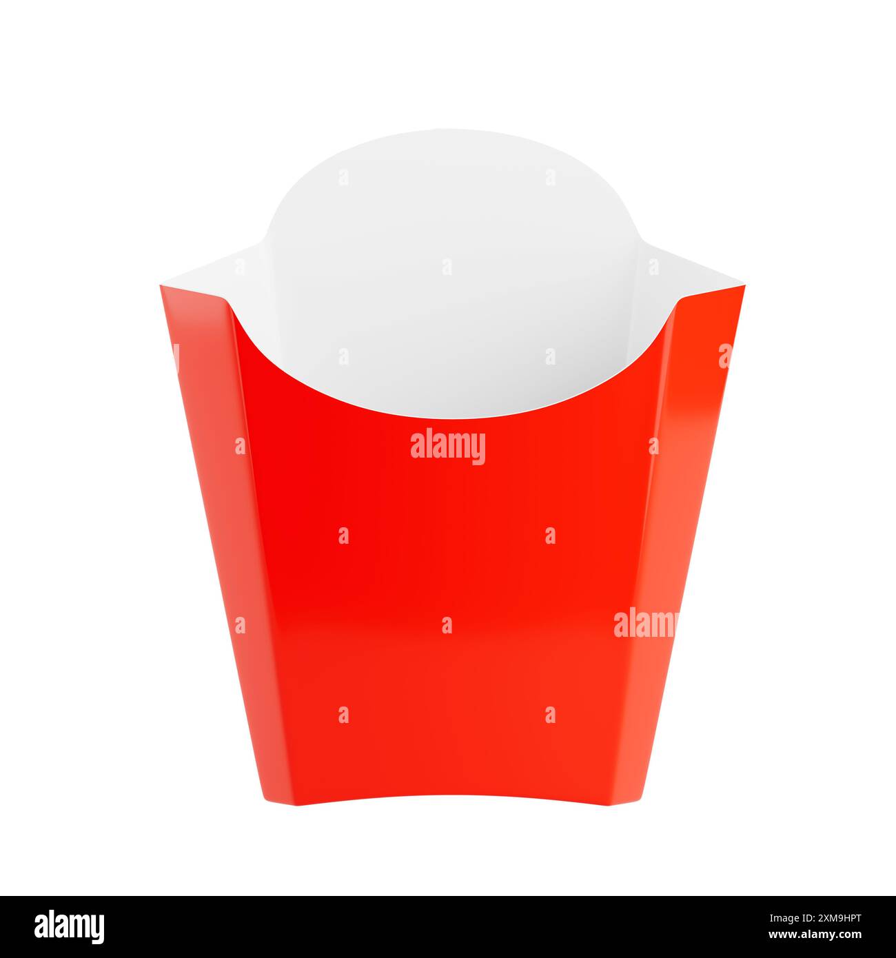 Empty French Fries Red Paper Bucket on a white background. 3d Rendering ...