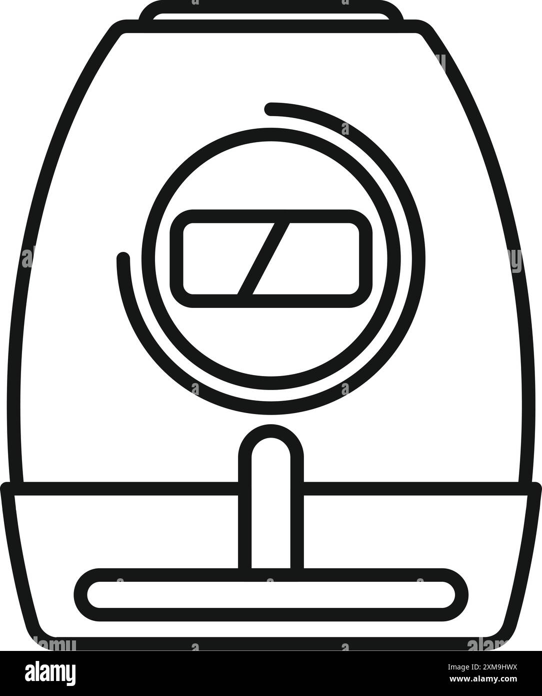 Line drawing of a modern, high tech transportation pod with a digital ...