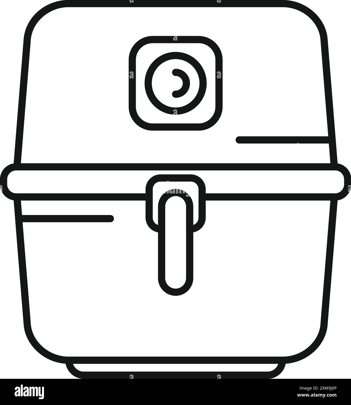 Simple line art icon of a modern deep fryer, perfect for representing ...