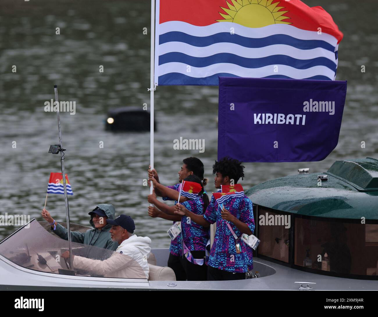 Paris, France. 26th July, 2024. Members of the delegation of Kiribati ...