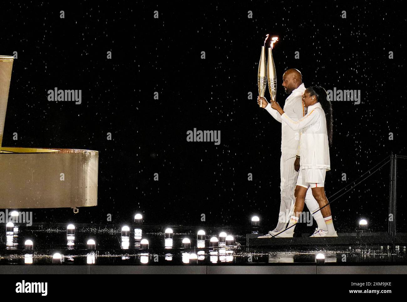Paris, France. 26th July, 2024. French athletes Marie-Jose Perec and ...