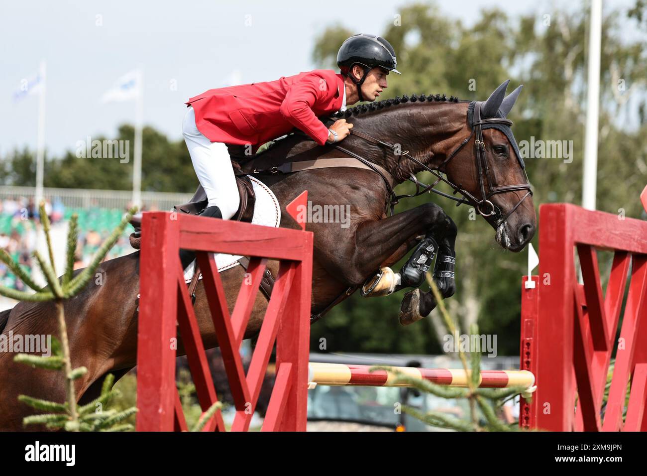Rene DITTMER of Germany with CORSICA X during the CSI5* Agria Nations ...