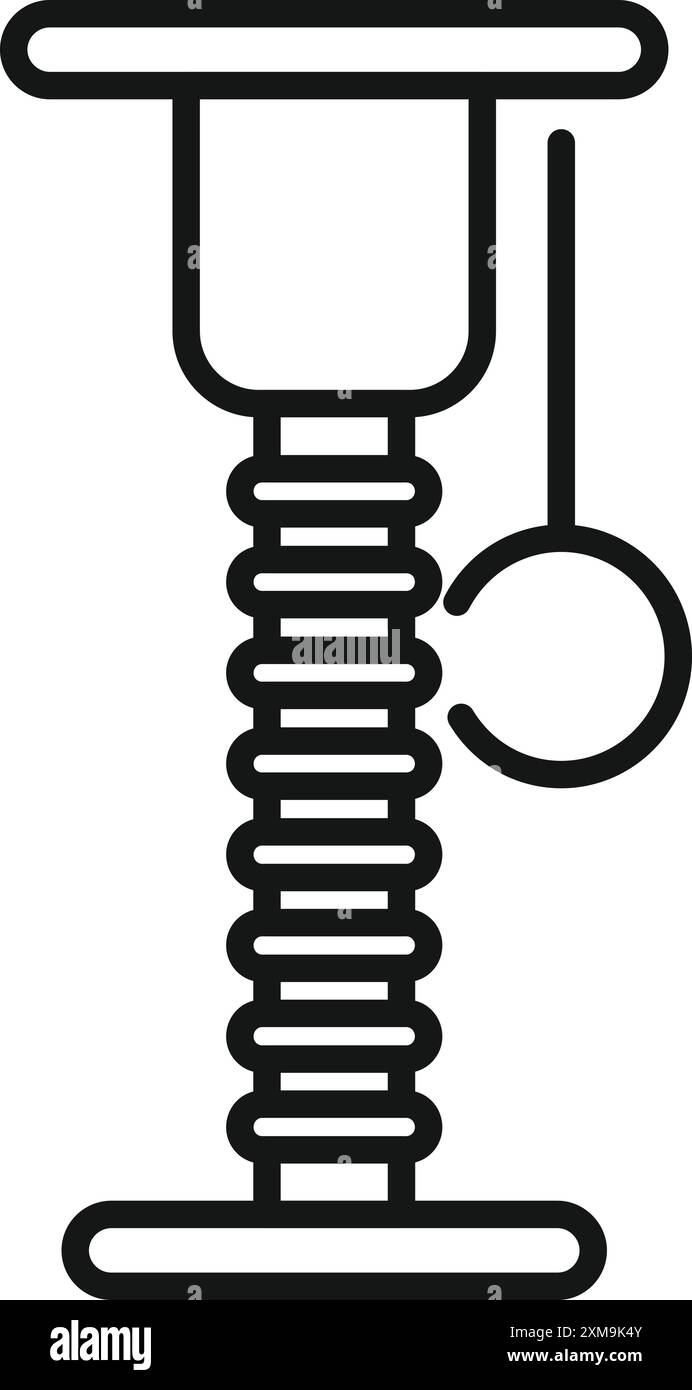 Simple line drawing of a scratching post for cats featuring a hanging ...