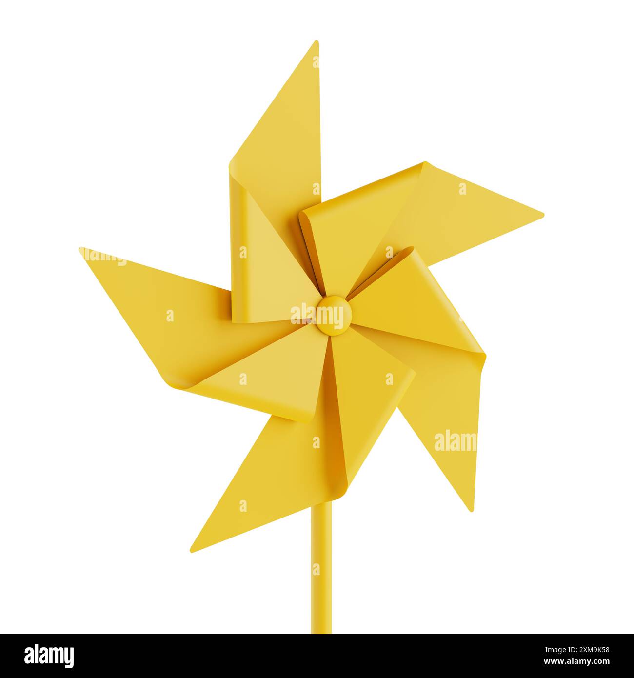 Yellow Pinwheel Toy Icon in Clay Style on a white background. 3d ...