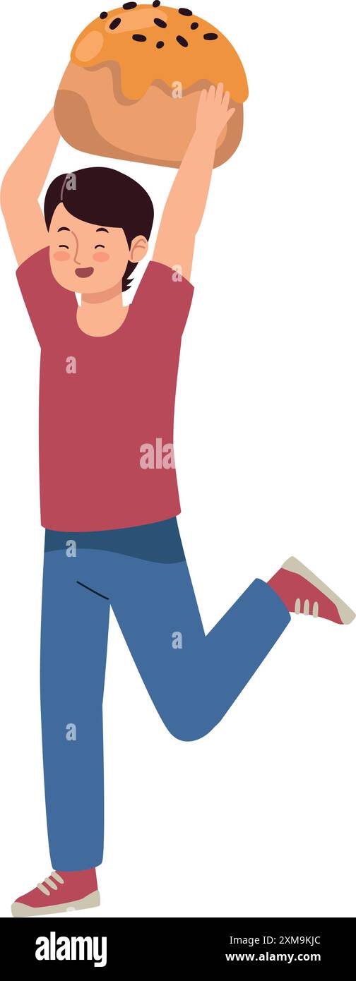 boy hold sweet cupcake Stock Vector Image & Art - Alamy