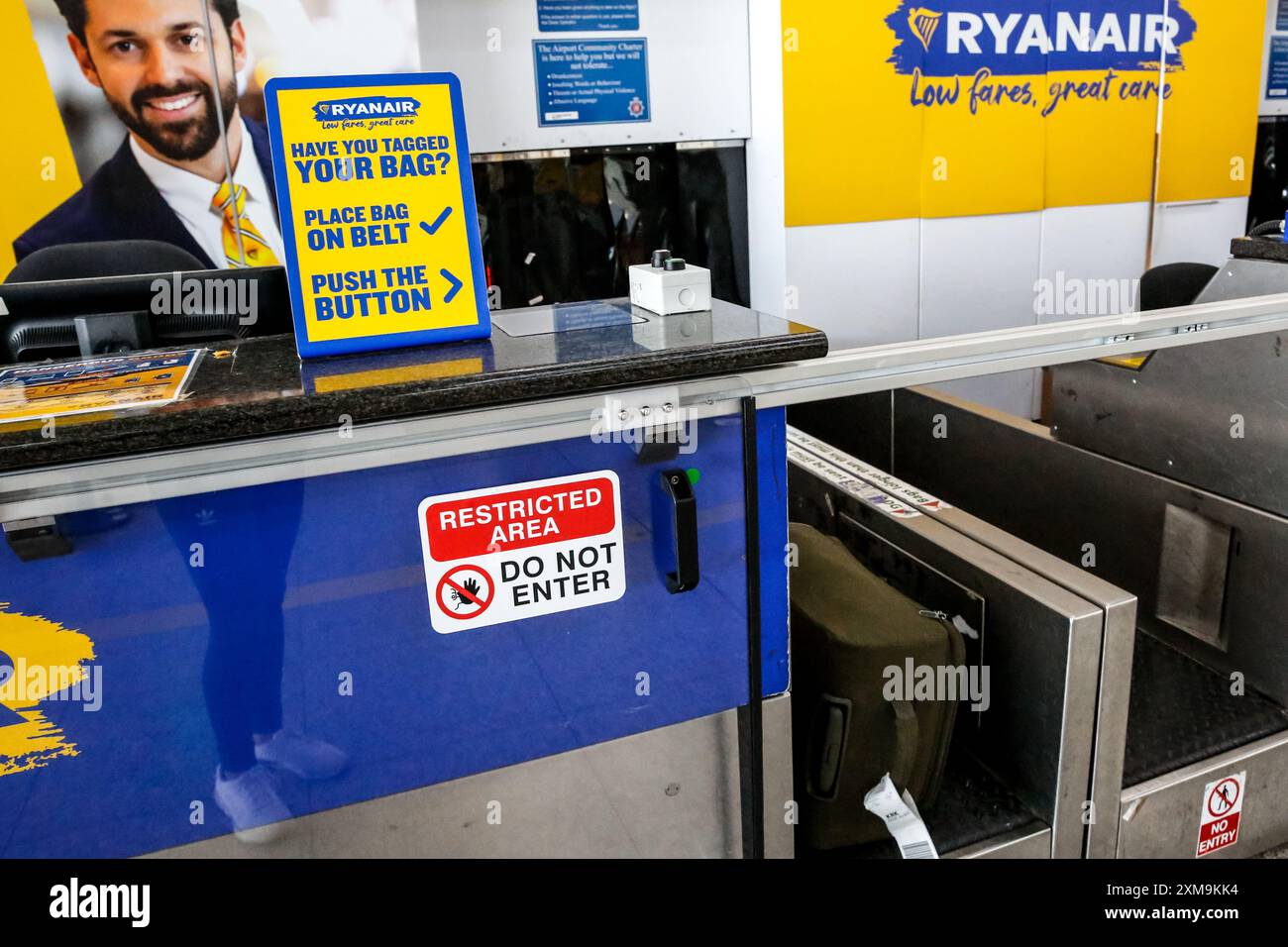 London, UK. 23rd July, 2024. Self check in and self bag drop is seen at ...