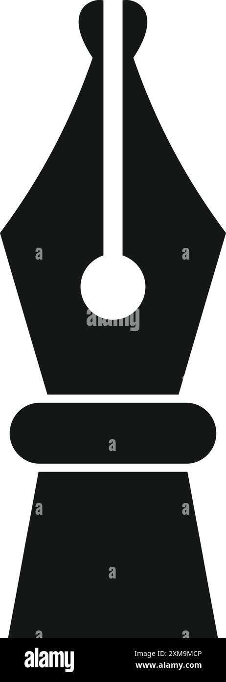 Simple black fountain pen nib icon representing writing, calligraphy ...