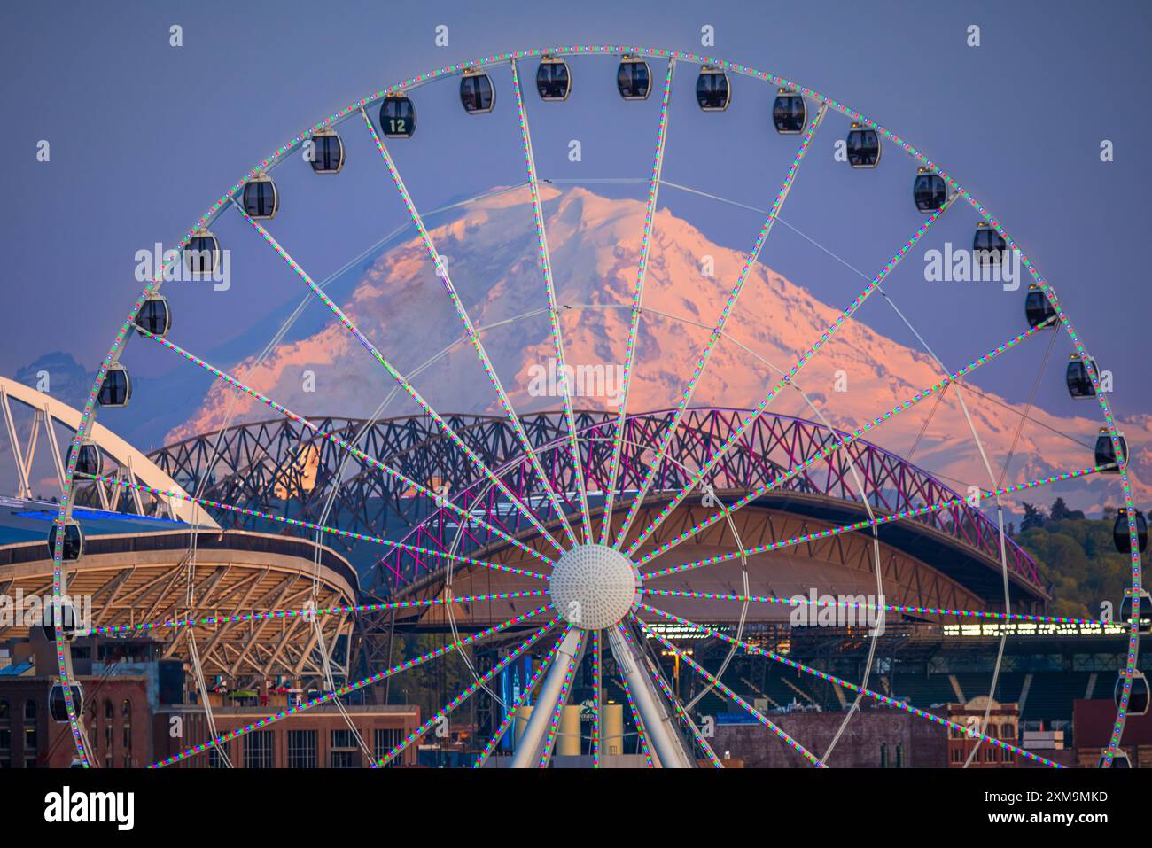 The Seattle Great Wheel is a giant Ferris wheel at Pier 57 on Elliott ...