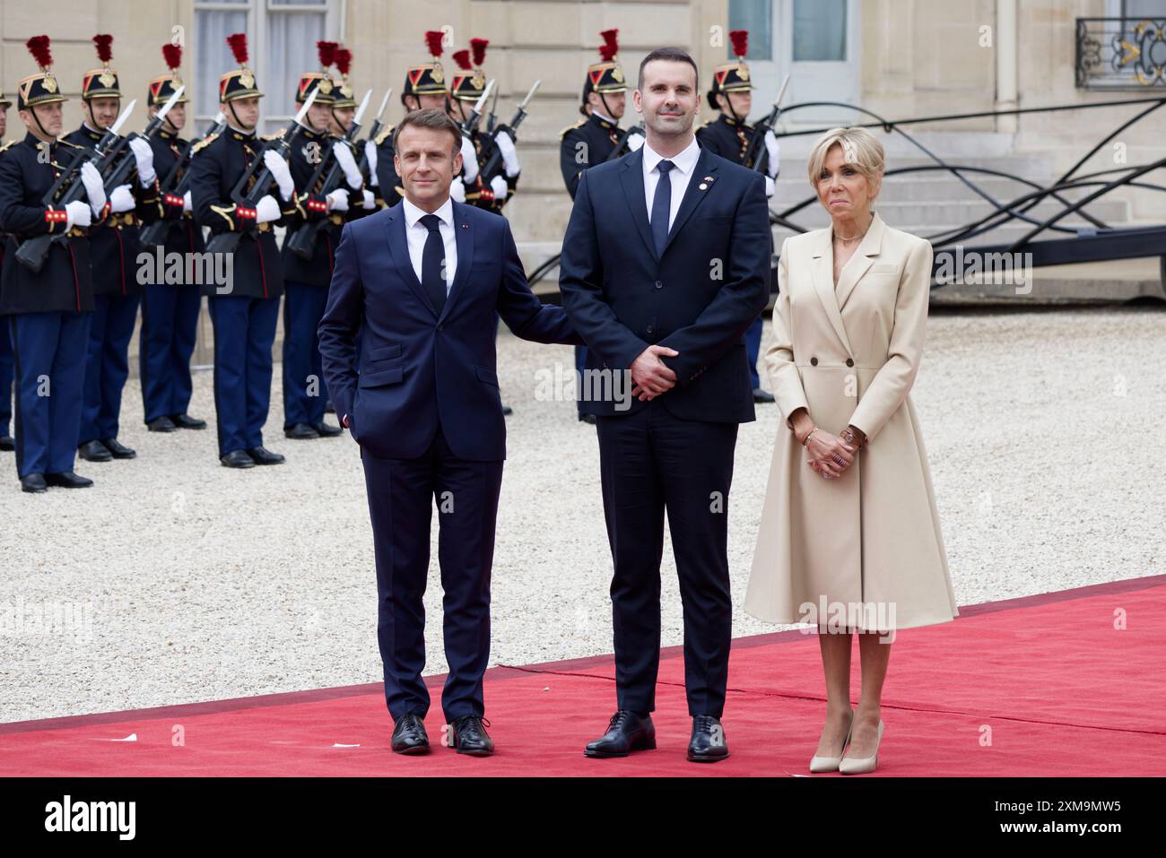 Paris, France. 26th July, 2024. French President Emmanuel Macron and ...