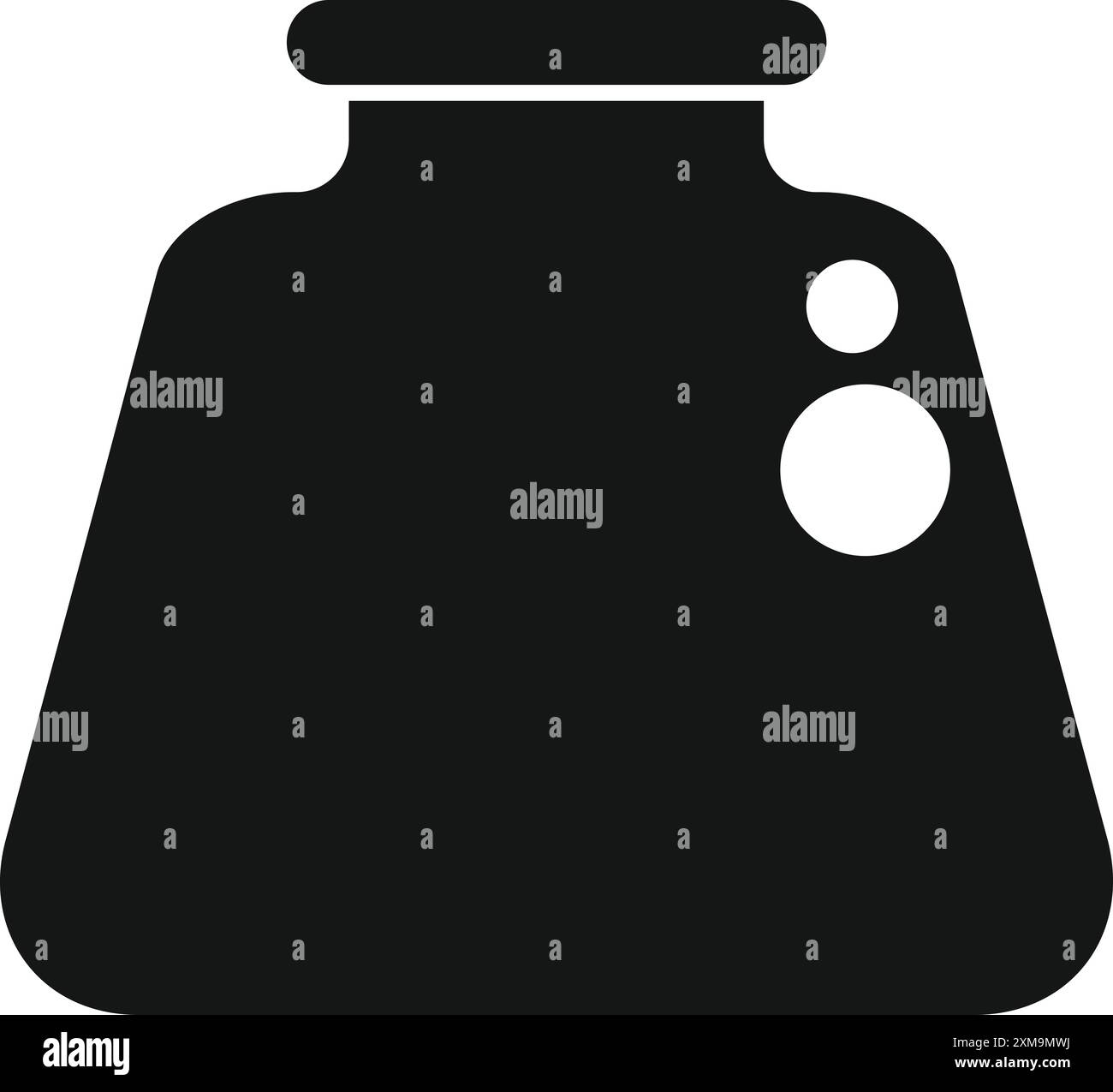 Black silhouette of laboratory glassware filled with liquid for a ...