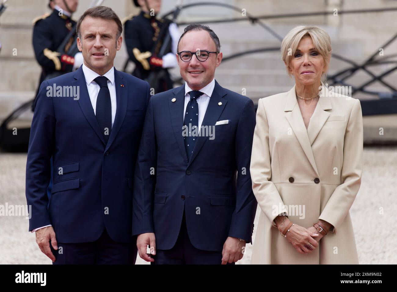 Paris, France. 26th July, 2024. French President Emmanuel Macron and ...