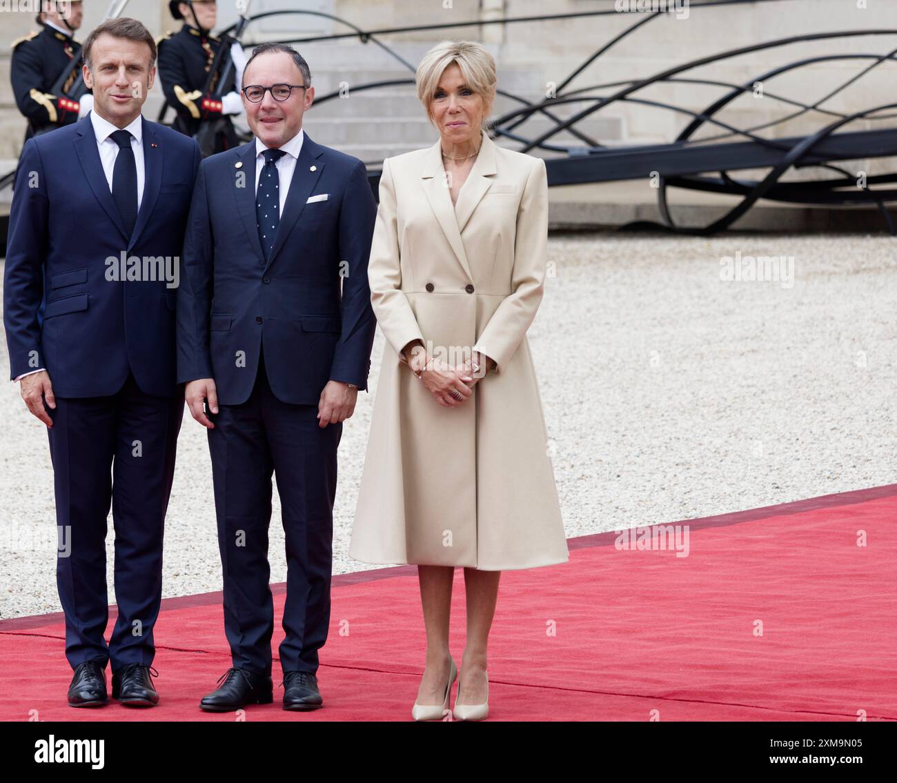 Paris, France. 26th July, 2024. French President Emmanuel Macron and ...