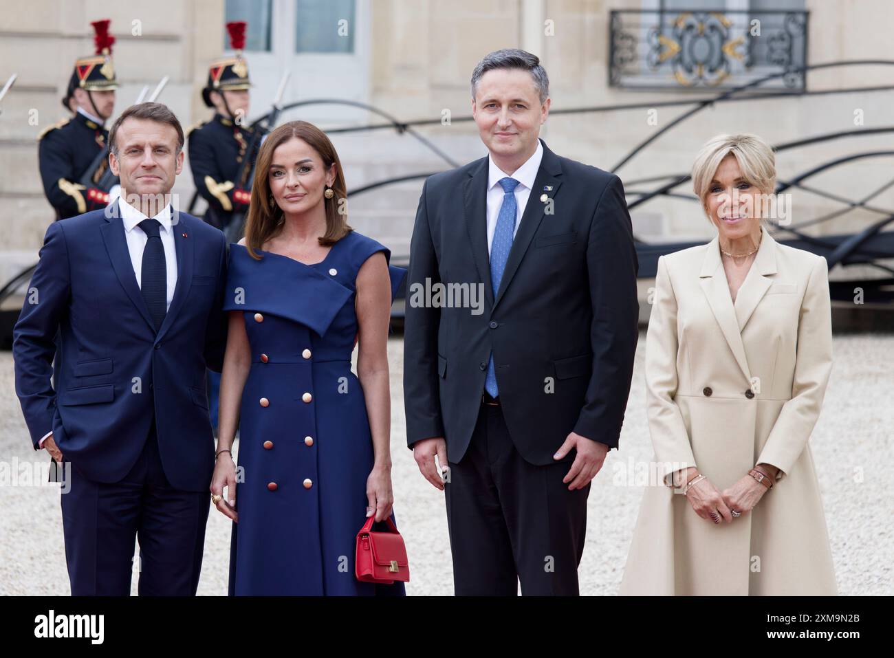 Paris, France. 26th July, 2024. French President Emmanuel Macron and ...