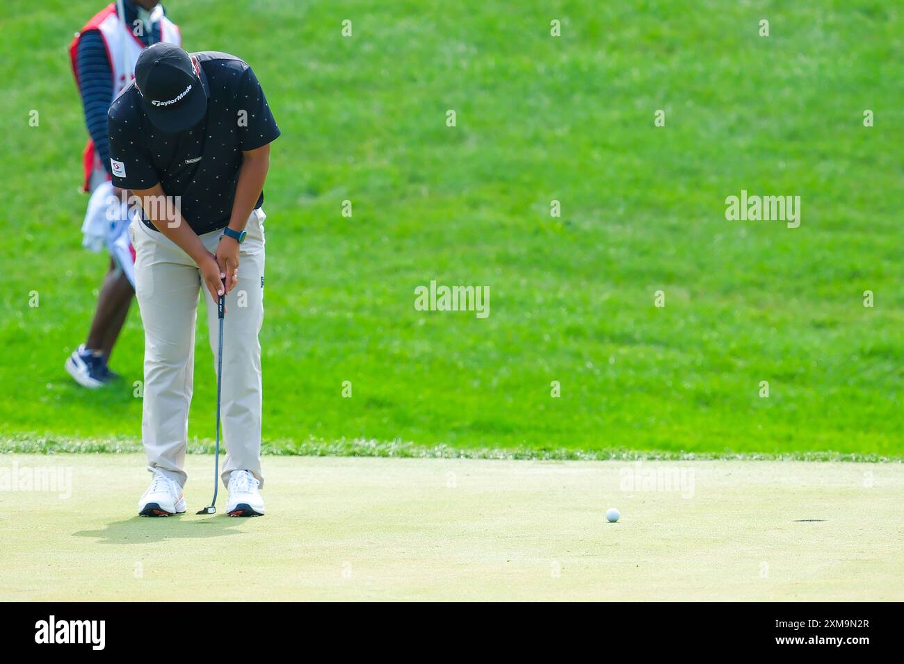 Blaine, Minnesota, USA. 26th July, 2024. RYO HISATSUNE putts at hole 7 during the 2024 PGA 3M ...