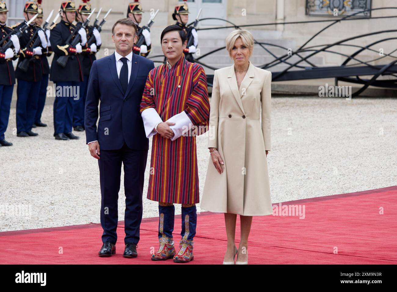Paris, France. 26th July, 2024. French President Emmanuel Macron and ...