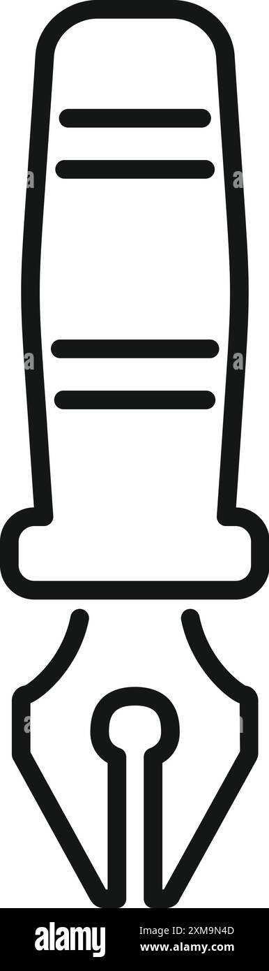 Simple line drawing of a fountain pen nib, a classic writing instrument ...