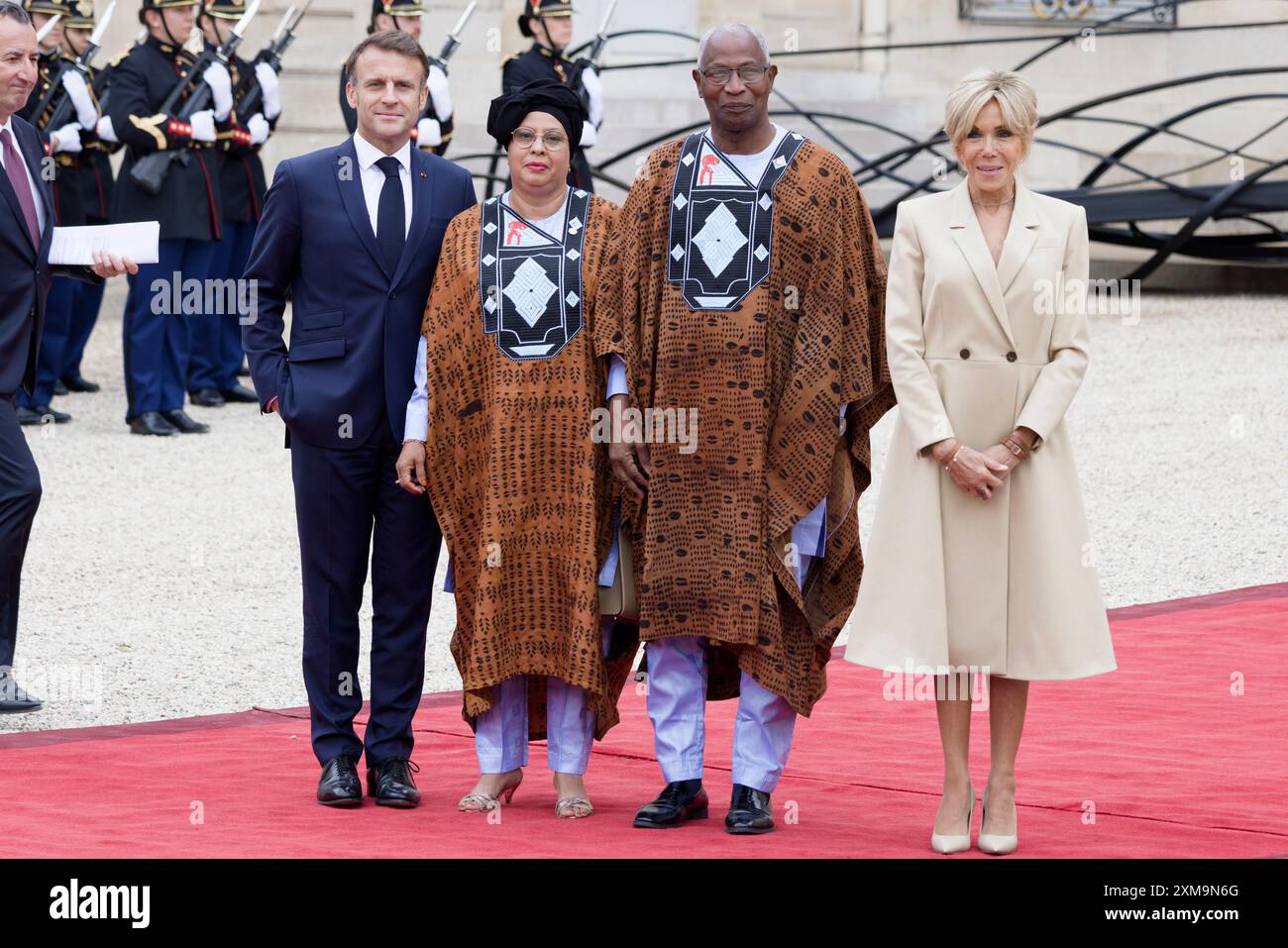 Paris, France. 26th July, 2024. French President Emmanuel Macron and ...