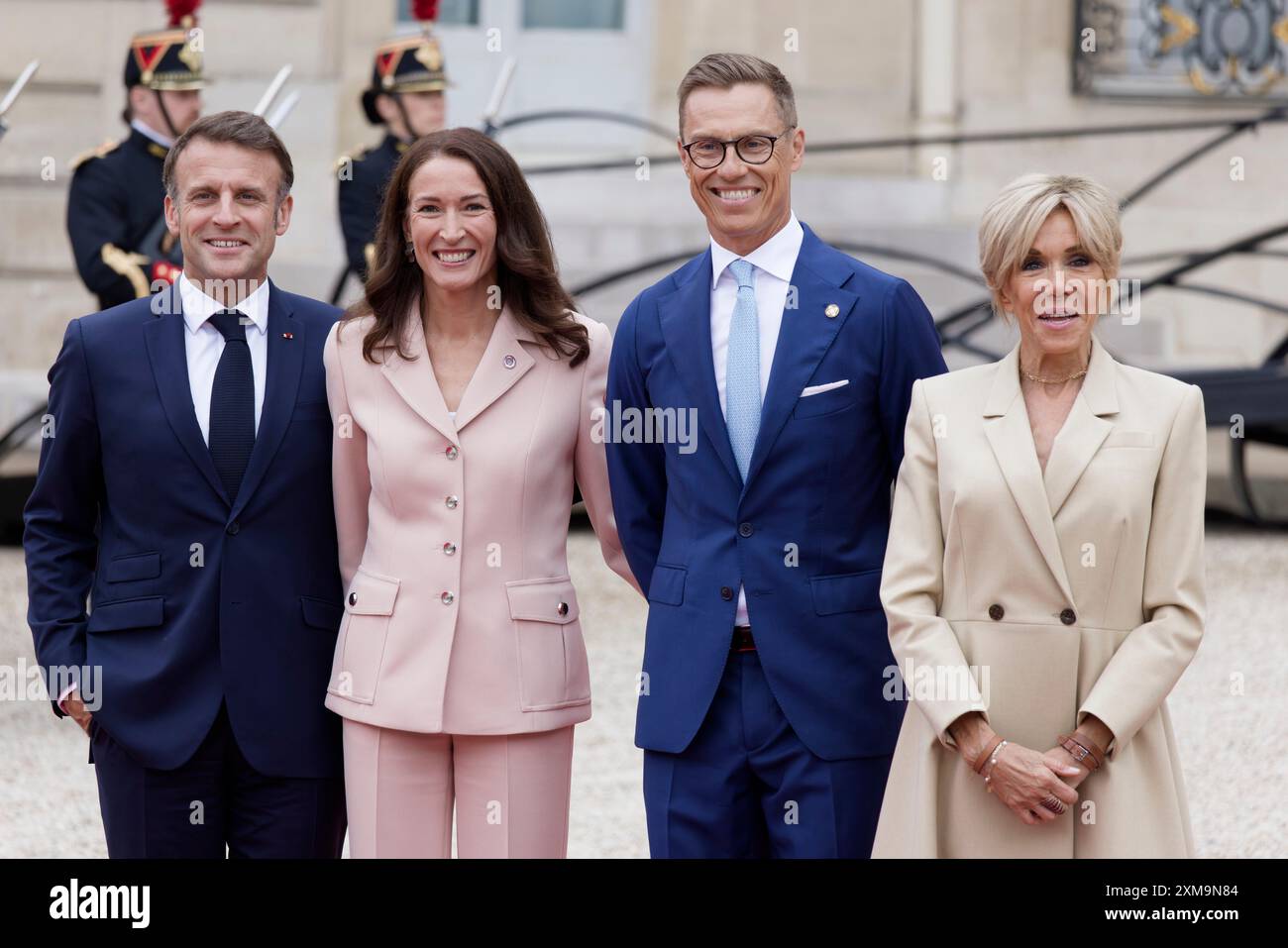 Paris, France. 26th July, 2024. French President Emmanuel Macron and ...