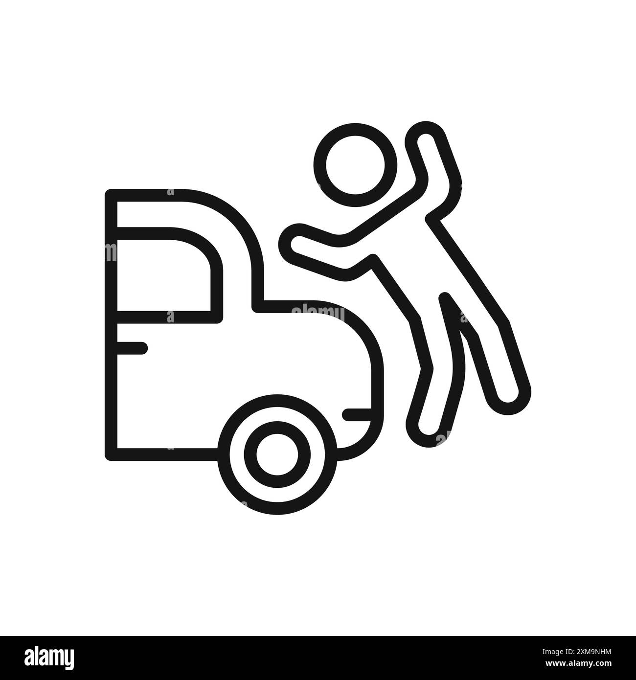 car Accident icon outline collection or set in black and white outline ...
