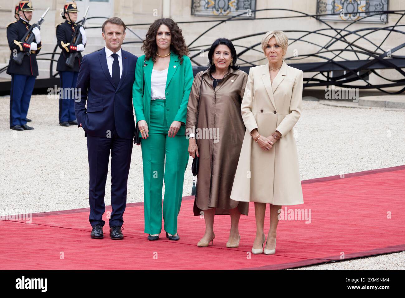 Paris, France. 26th July, 2024. French President Emmanuel Macron and ...