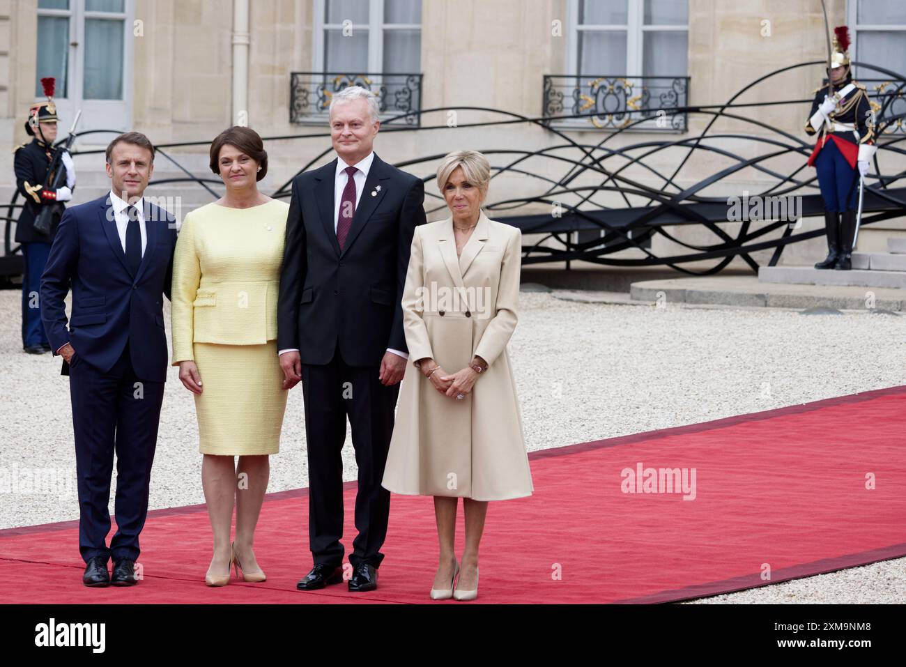 Paris, France. 26th July, 2024. French President Emmanuel Macron and ...