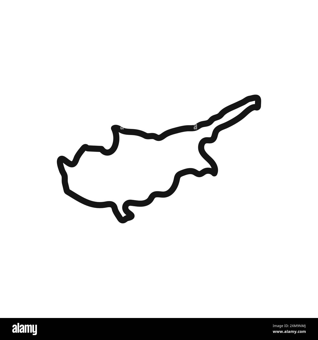 Cyprus map icon outline collection or set in black and white outline ...
