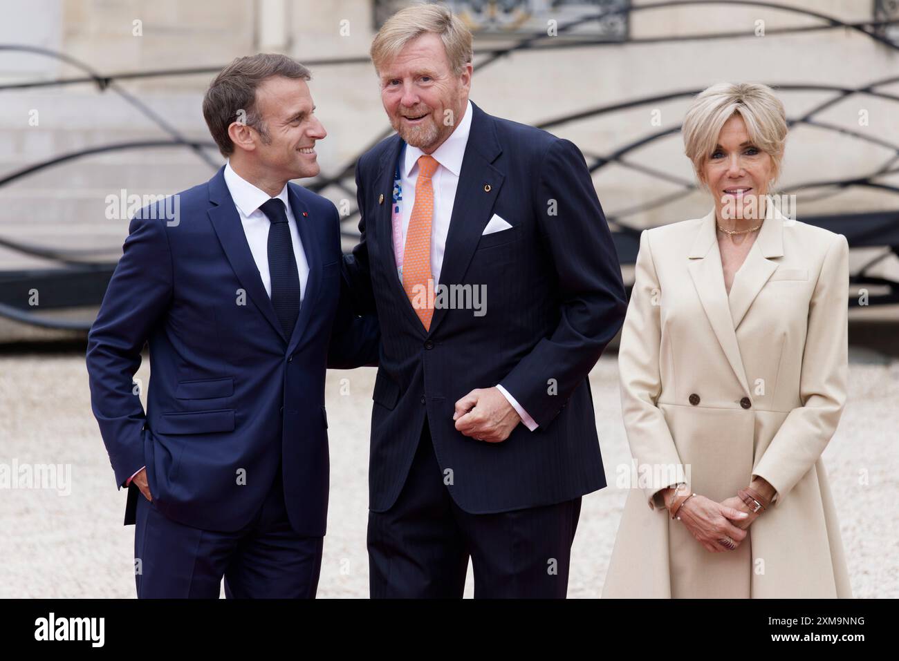 Paris, France. 26th July, 2024. French President Emmanuel Macron and ...