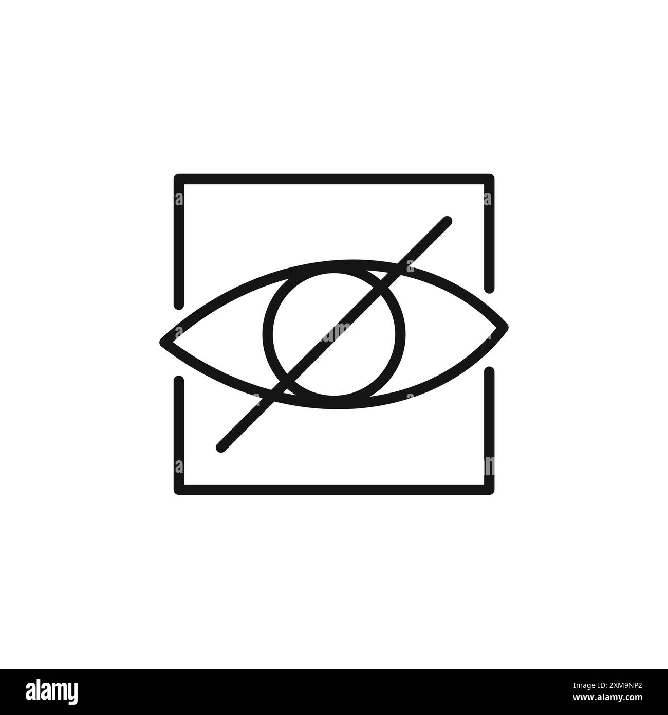 Hide icon outline collection or set in black and white outline Stock ...