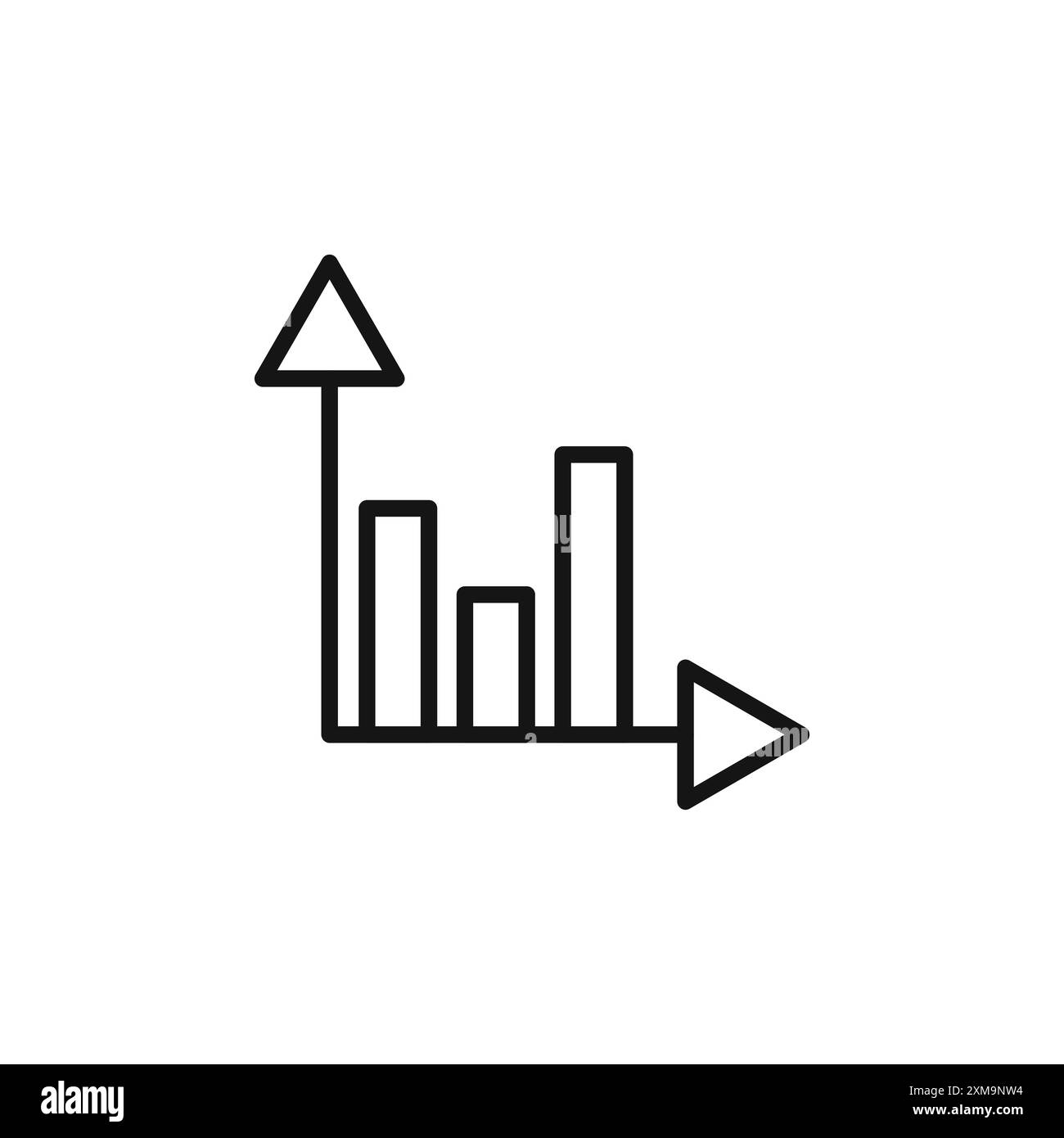 Chart icon outline collection or set in black and white outline Stock ...