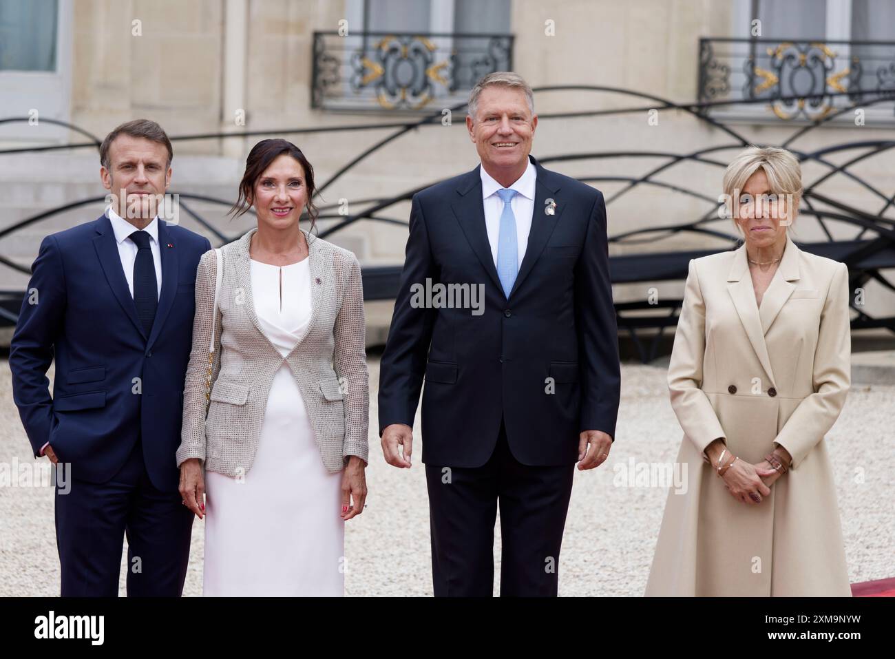 Paris, France. 26th July, 2024. French President Emmanuel Macron and ...