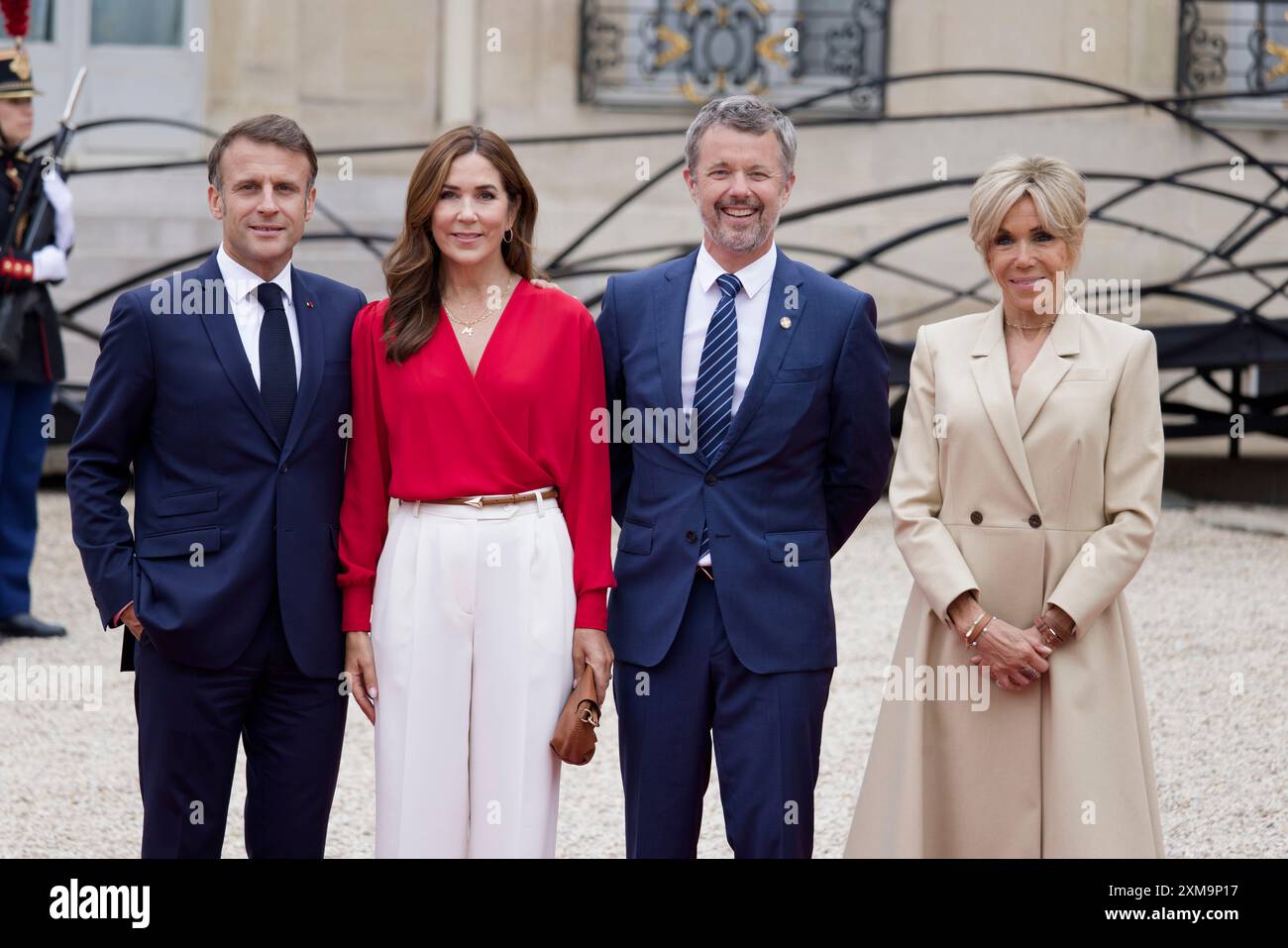 Paris, France. 26th July, 2024. French President Emmanuel Macron and ...