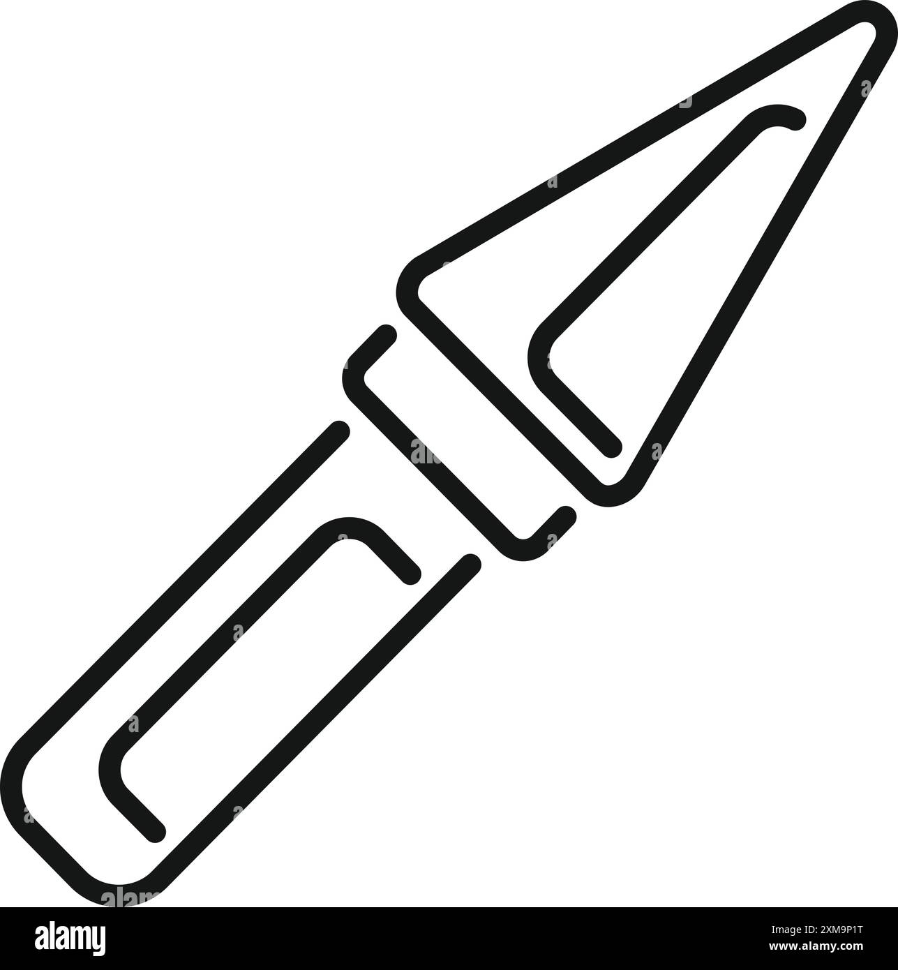 Simple, bold lined icon of an apple corer, a tool for removing the core ...