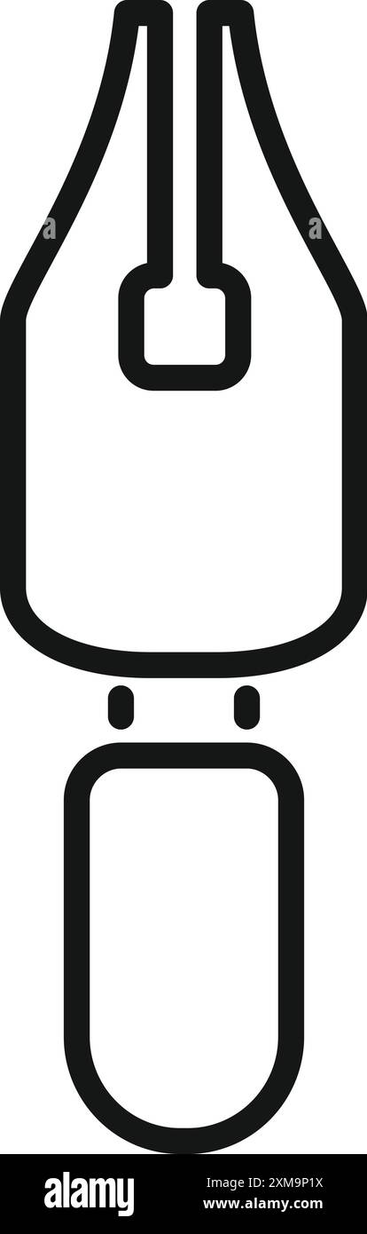 Simple line icon of a fountain pen nib with an ink reservoir, evoking ...