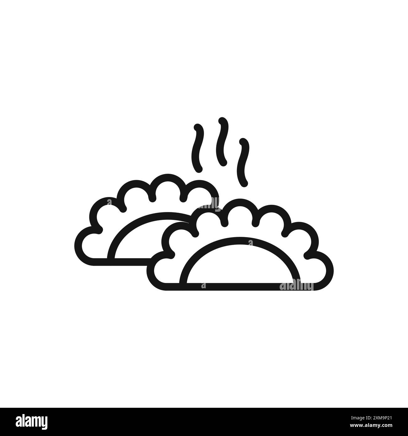 dumplings icon outline collection or set in black and white outline ...