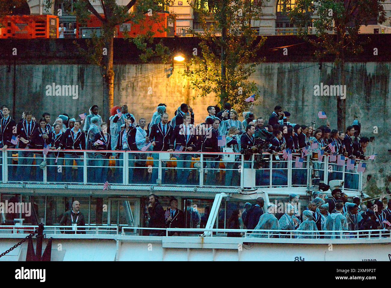 Opening Cerimony run the River Seine USA boat during Opening Ceremony ...