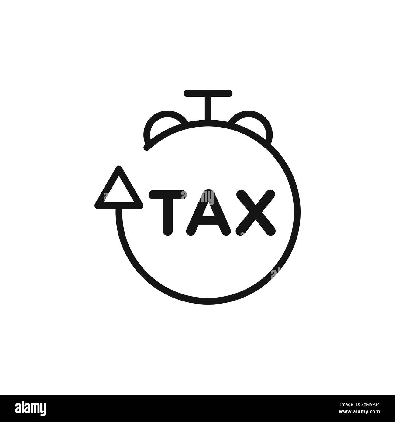 Tax reminder icon outline collection or set in black and white outline ...