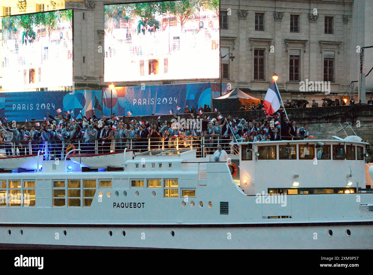 Opening Cerimony run the River Seine France boat during Opening ...