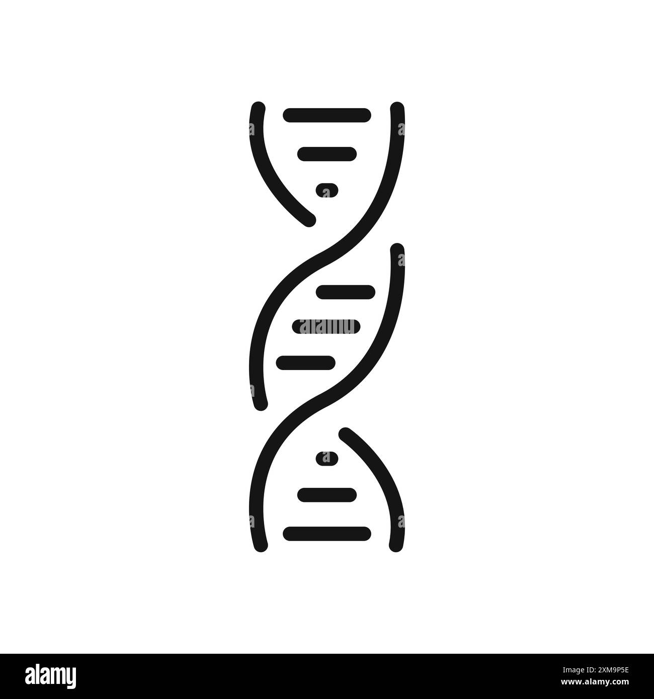 DNA icon outline collection or set in black and white outline Stock ...