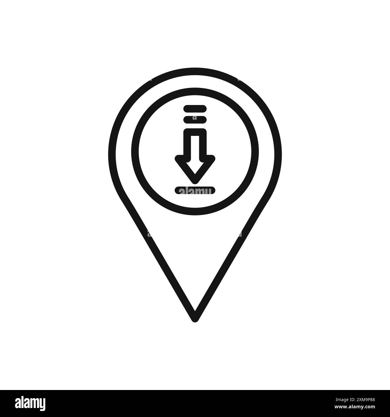 Download GPS map location icon outline collection or set in black and ...