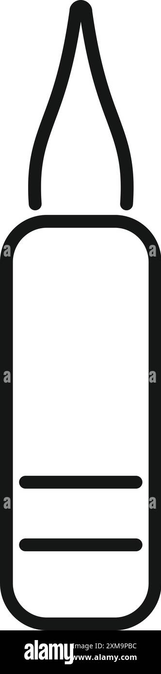 Simple line art icon of a vape pen, representing vaping and e ...