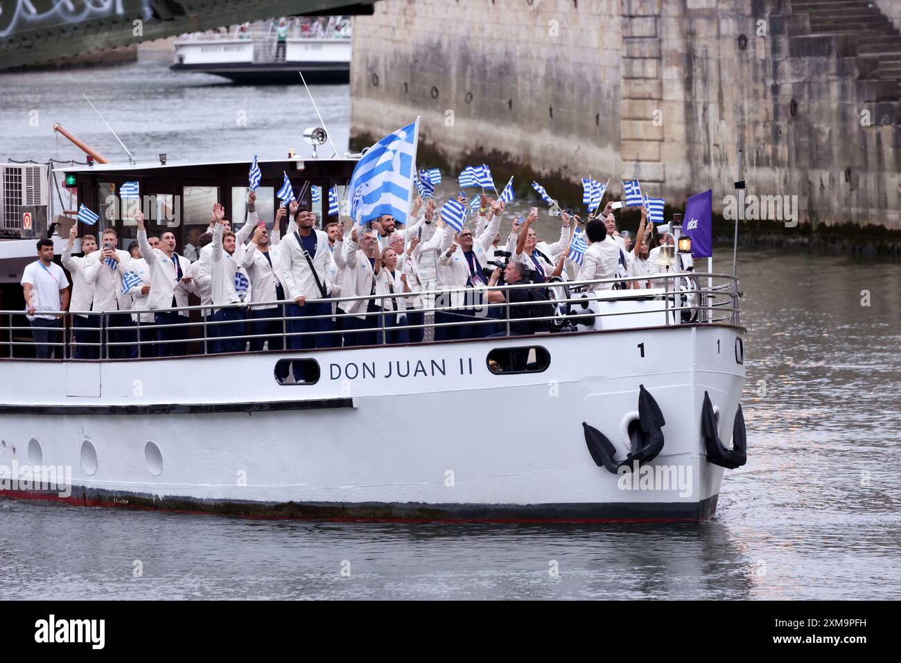 Paris, France. 26th July, 2024. Olympic Opening Ceremonies. The Greek ...
