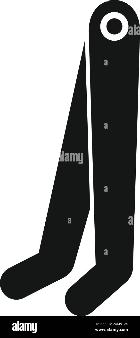 Drawing compass measuring distance icon in simple style on a white ...