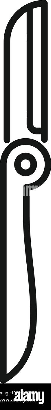 Simple line drawing of a folding razor blade, ideal for representing ...