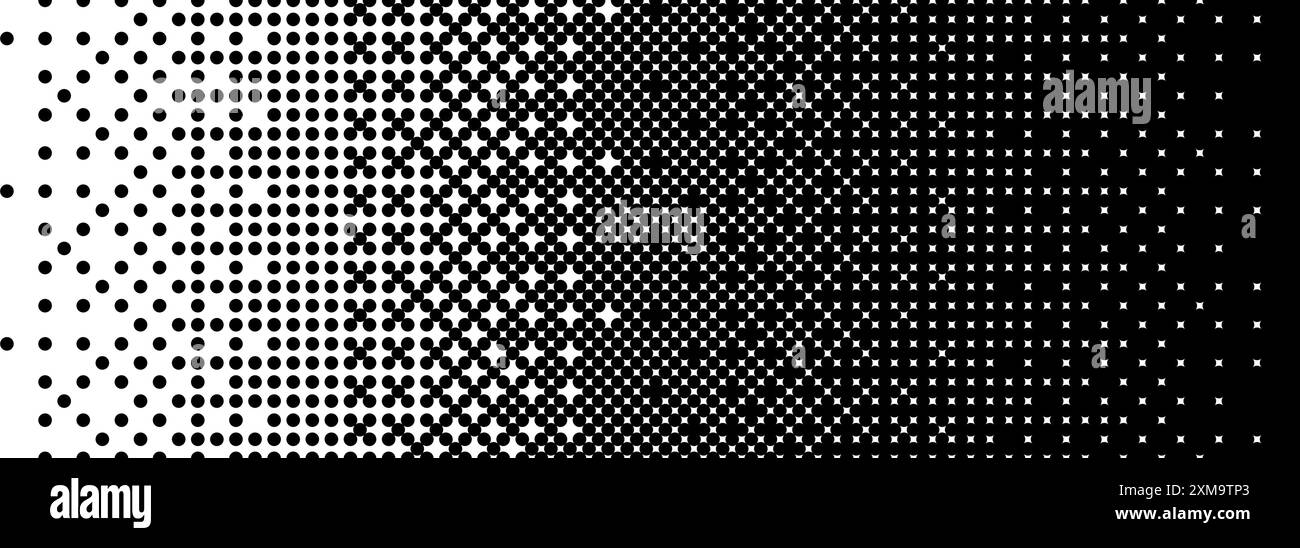 Fading bitmap gradient texture. Black and white dither pattern ...