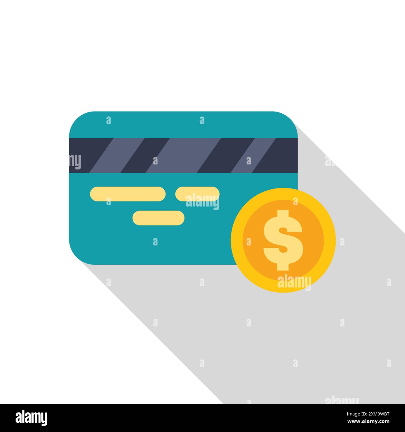 Credit card is making an online payment with a dollar coin Stock Vector ...