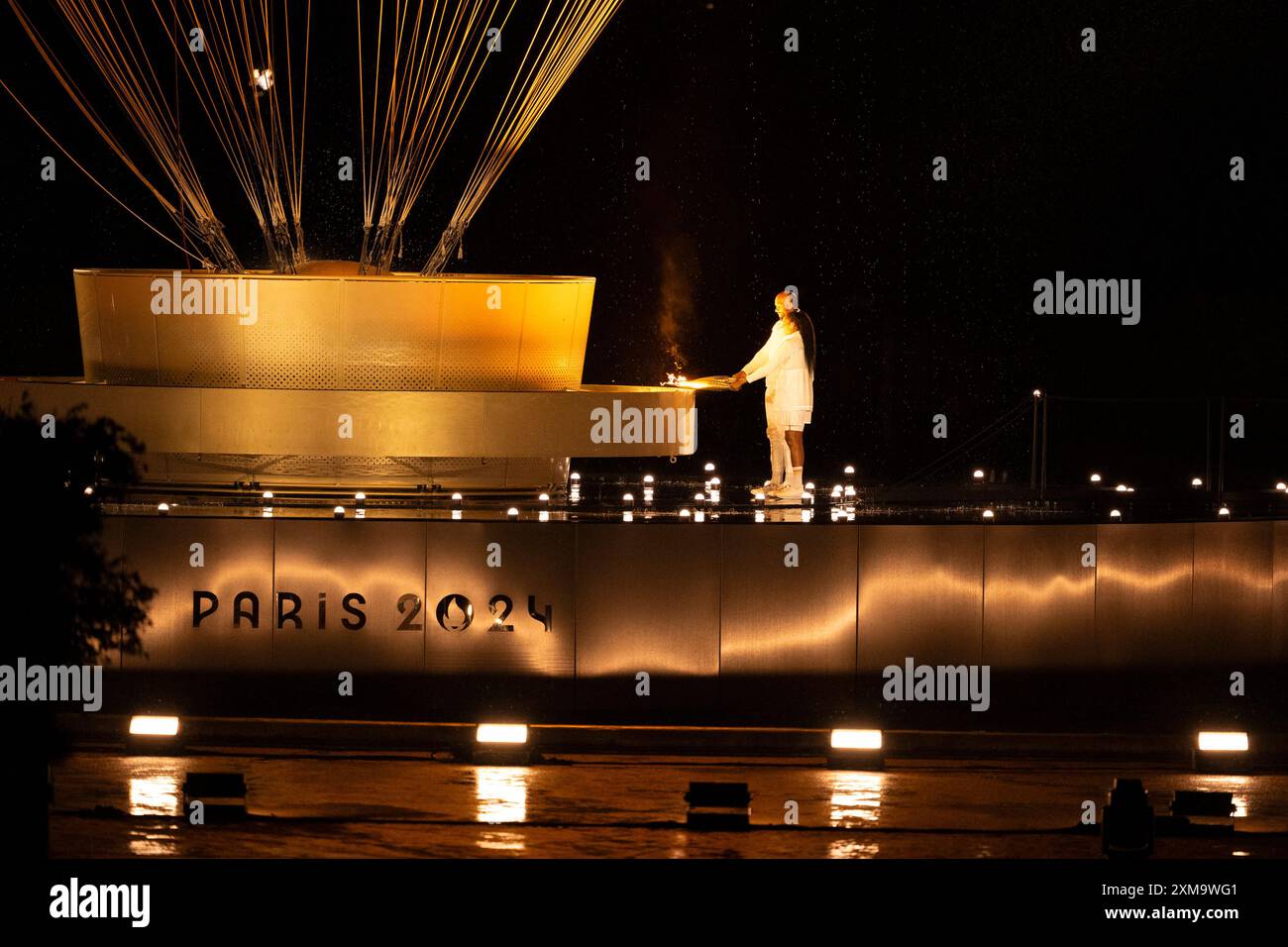 Paris, France. 26th July, 2024. Finale of Opening Ceremony, lighting of ...