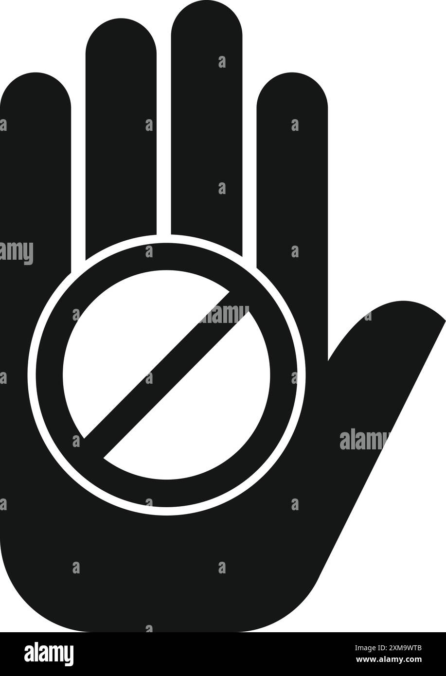 Black silhouette of a hand showing stop sign, prohibition symbol Stock ...